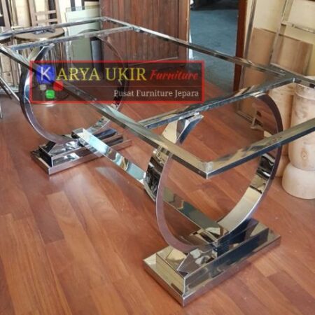 Jual Meja Makan Stainless Gold Minimalis modern Terbaru