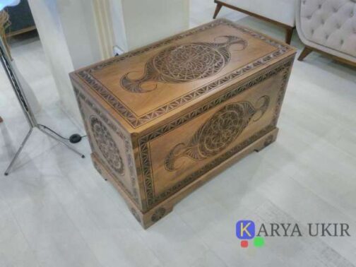Jual Meja Box Kayu Jati Ukir Klasik Unik Serbaguna