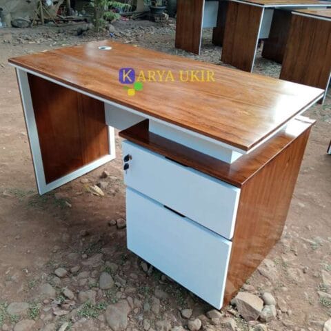 Standar Meja Kantor Minimalis TKDN Kayu Jati simple